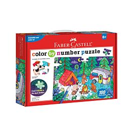 Color By Number 100-Piece Puzzle with Marker Set - Camping